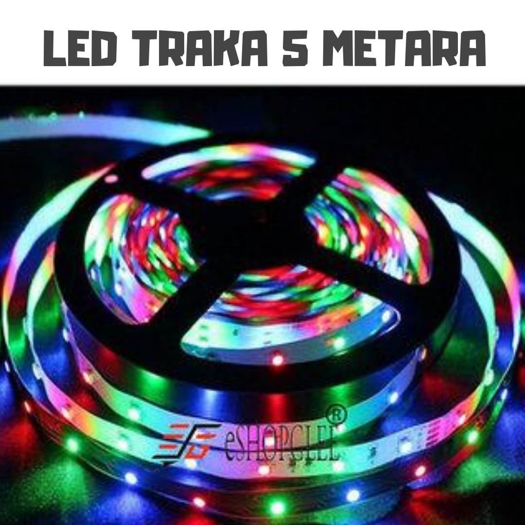LED TRAKA U BOJI 5 METARA LED STRIP LED TRAKA ZA KUHINJU I DALJINSKI ...